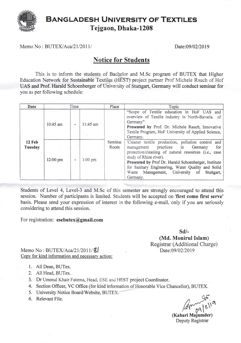 Academic Notice: Seminar Organized by Higher Education Network For ...